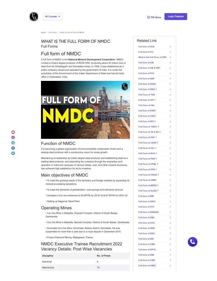 PPT - What is the Full Form of NMDC?-PW PowerPoint Presentation, free download - ID:11723980