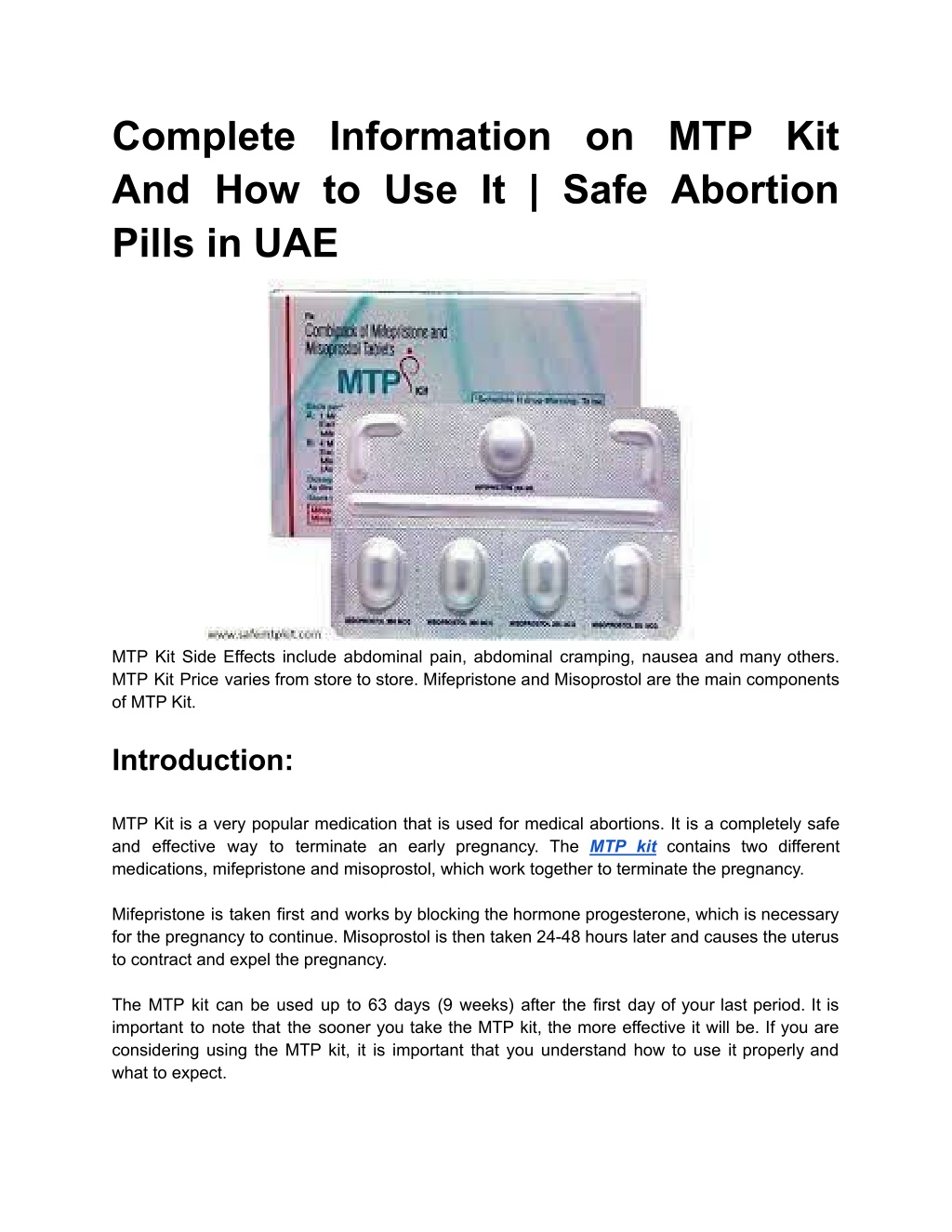 PPT - Complete Information on MTP Kit And How to Use It - Safe Abortion ...