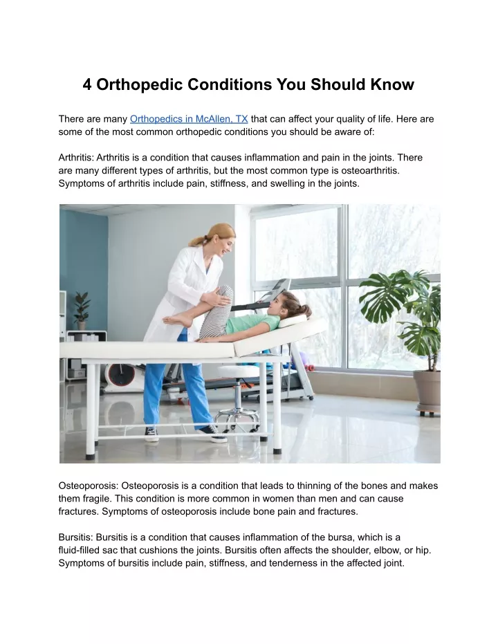 PPT - 4 Orthopedic Conditions You Should Know PowerPoint Presentation ...