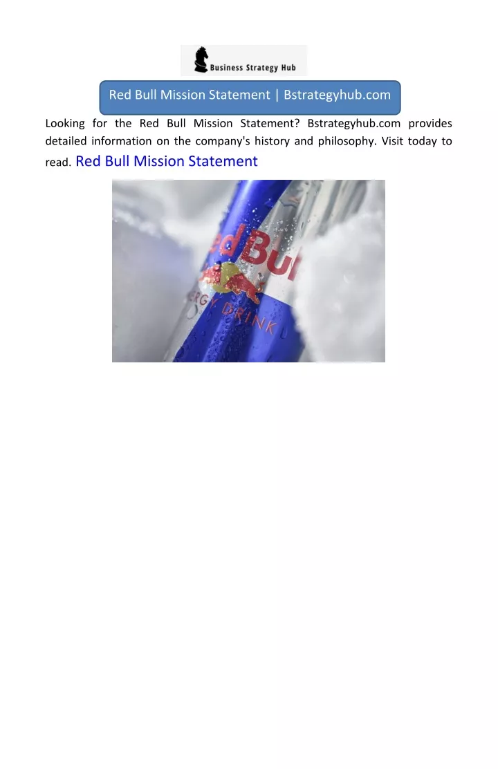 PPT - Red Bull Mission StatementRed Bull Mission Statement ...