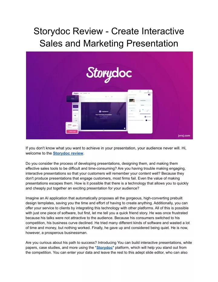 PPT - Storydoc Review - Create Sales Presentations In Minutes - LTD At ...