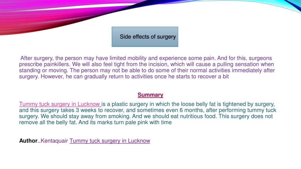 PPT - Tummy Tuck Surgery in Lucknow PowerPoint Presentation, free ...