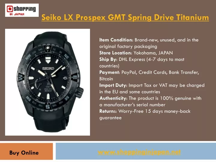 PPT - Seiko LX Prospex GMT Spring Drive Titanium PowerPoint ...
