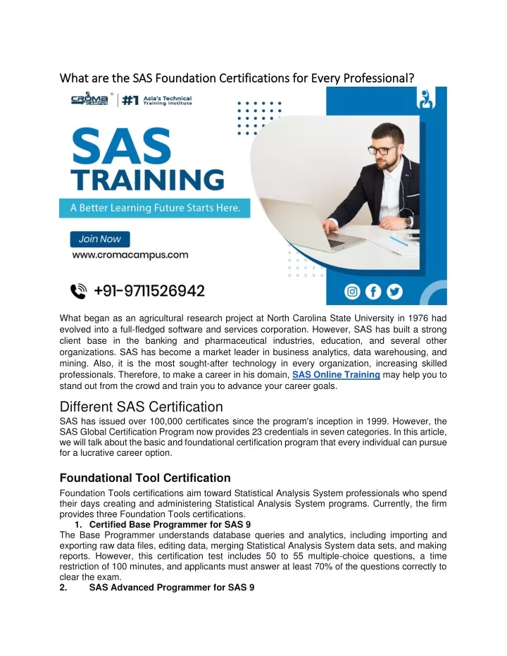PPT - What are the SAS Foundation Certifications for Every Professional ...