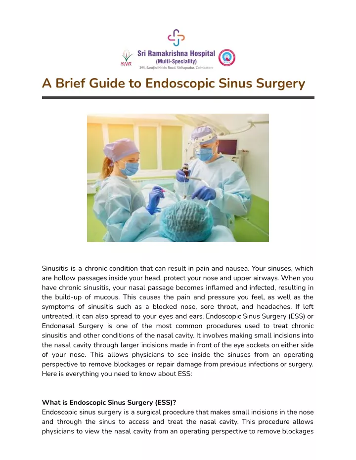 PPT - A Brief Guide to Endoscopic Sinus Surgery PowerPoint Presentation ...