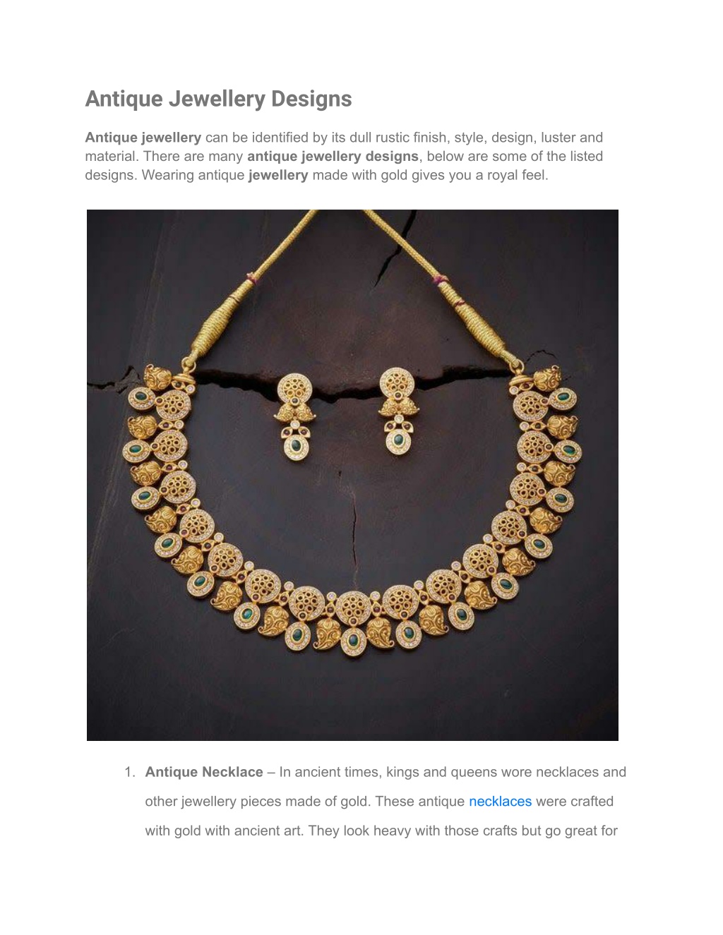 PPT - WHAT ARE SOME BEAUTIFUL DESIGNS OF ANTIQUE JEWELLERY PowerPoint ...