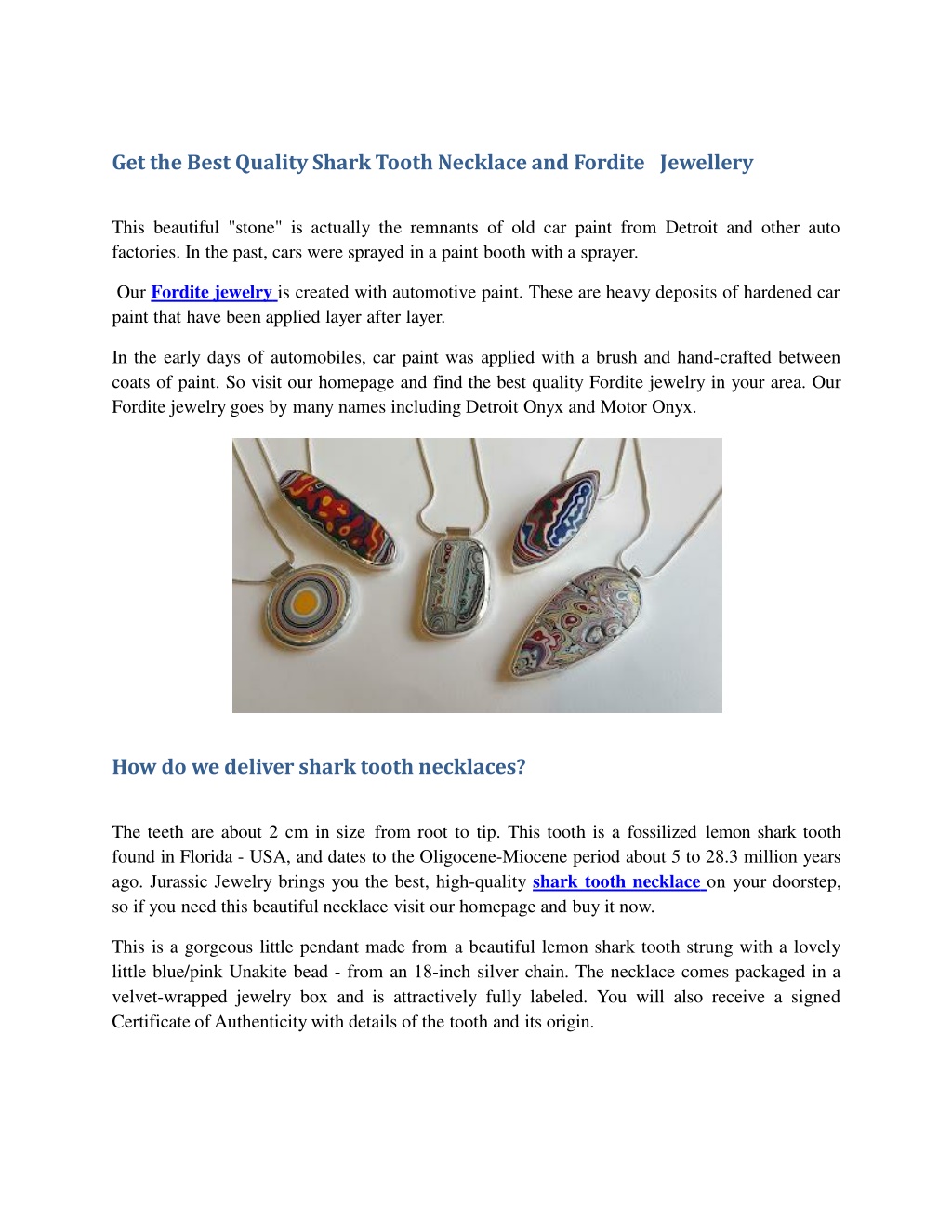 PPT - Get the Best Quality Shark Tooth Necklace and Fordite Jewellery ... PPT - Get the Best Quality Shark Tooth Necklace and Fordite Jewellery ...