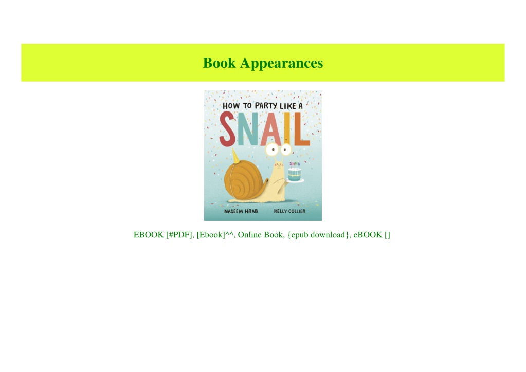 PPT - [Pdf]$$ How to Party Like a Snail [K.I.N.D.L.E] PowerPoint ...