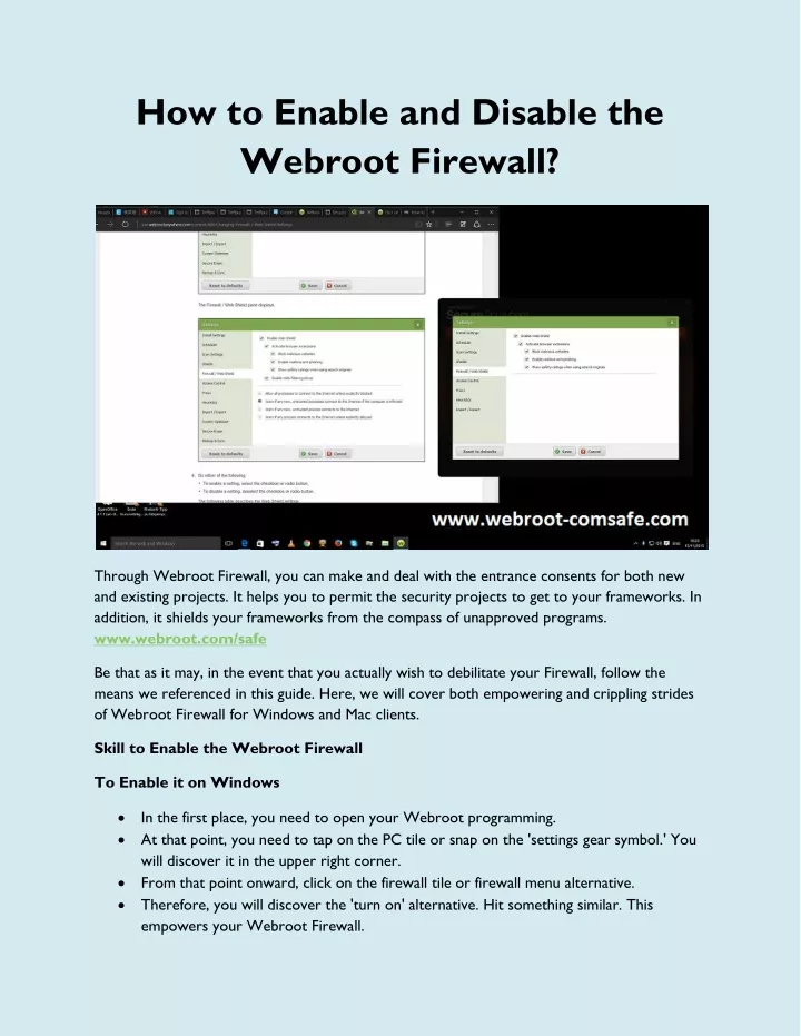 PPT - How to Enable and Disable the Webroot Firewall PowerPoint ...