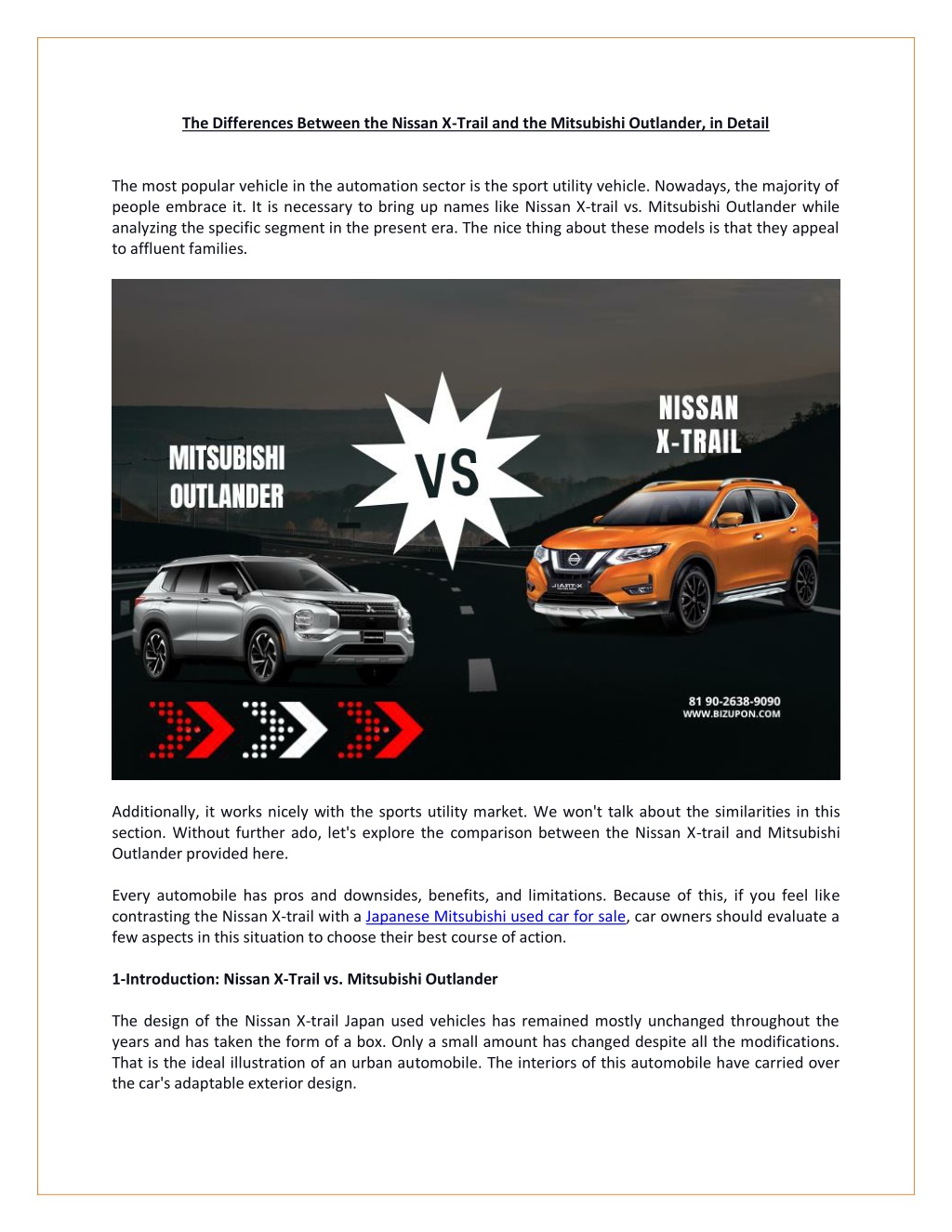 PPT - Differences Between the Nissan X-Trail and the Mitsubishi ...