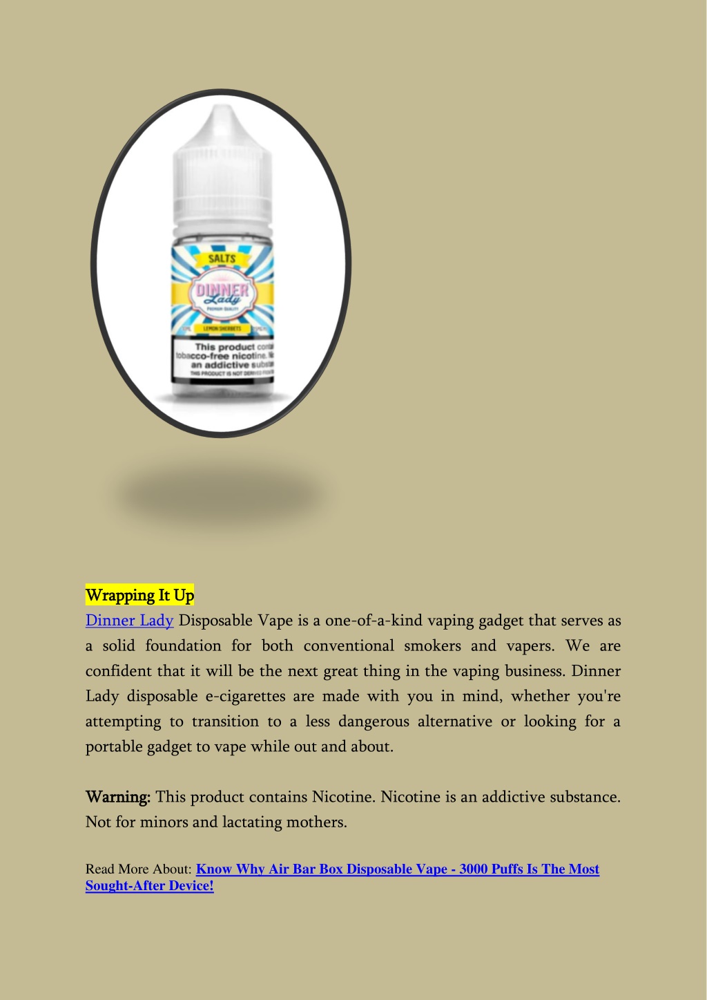 PPT - Dinner Lady Disposable Vape- The Best Vaping Retreat Starts Here ...