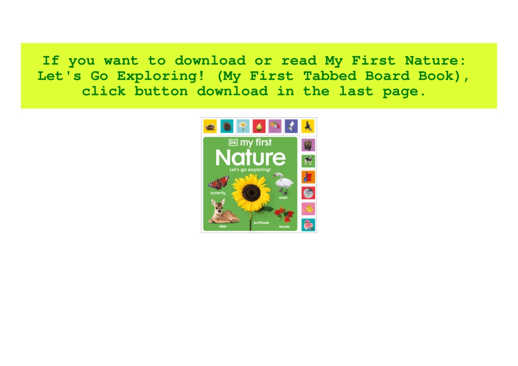 PPT - Read My First Nature Let's Go Exploring! (My First Tabbed Board ... PPT - Read My First Nature Let's Go Exploring! (My First Tabbed Board ...