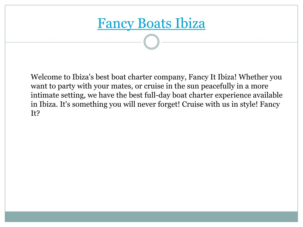 PPT - Fancy Boats Ibiza PowerPoint Presentation, free download - ID:11731416