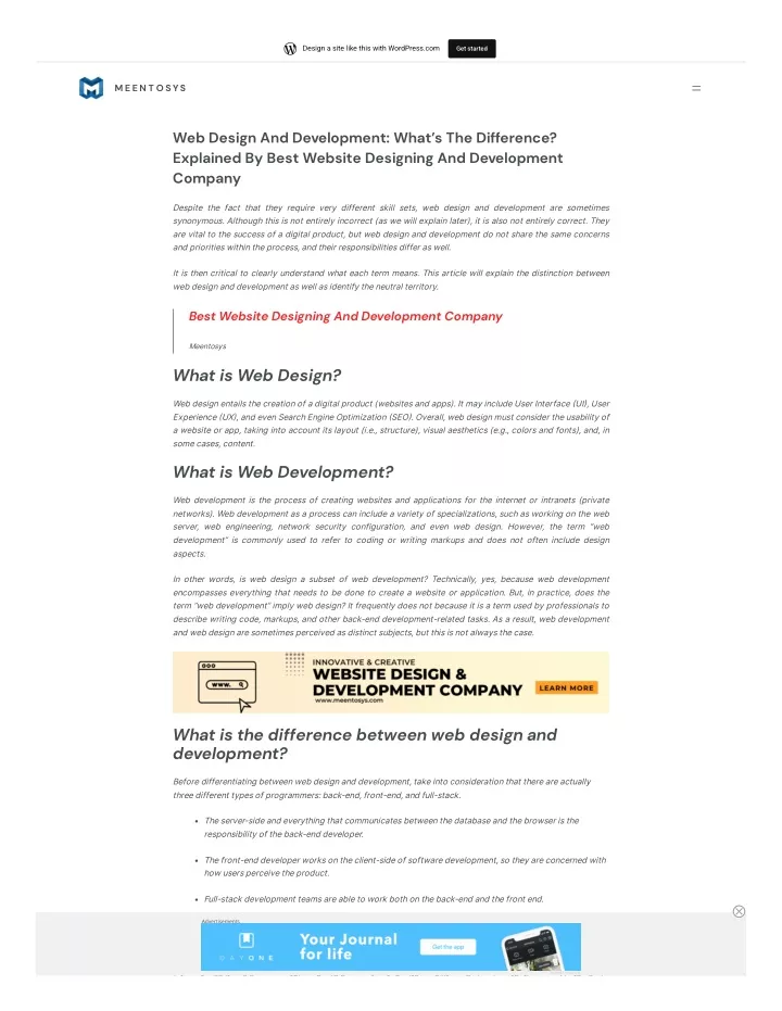 PPT - Web Design And Development: What's The Difference? PowerPoint Presentation - ID:11731752