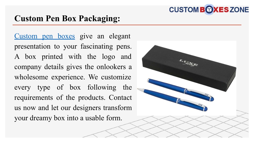 PPT - Custom Pen Boxes with Logo Design Wholesale .pptx PowerPoint ...