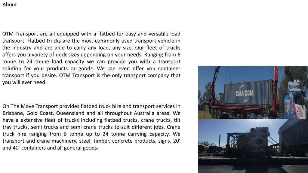 PPT - Reliable Machinery Transport Otmtransport.com.au PowerPoint ...
