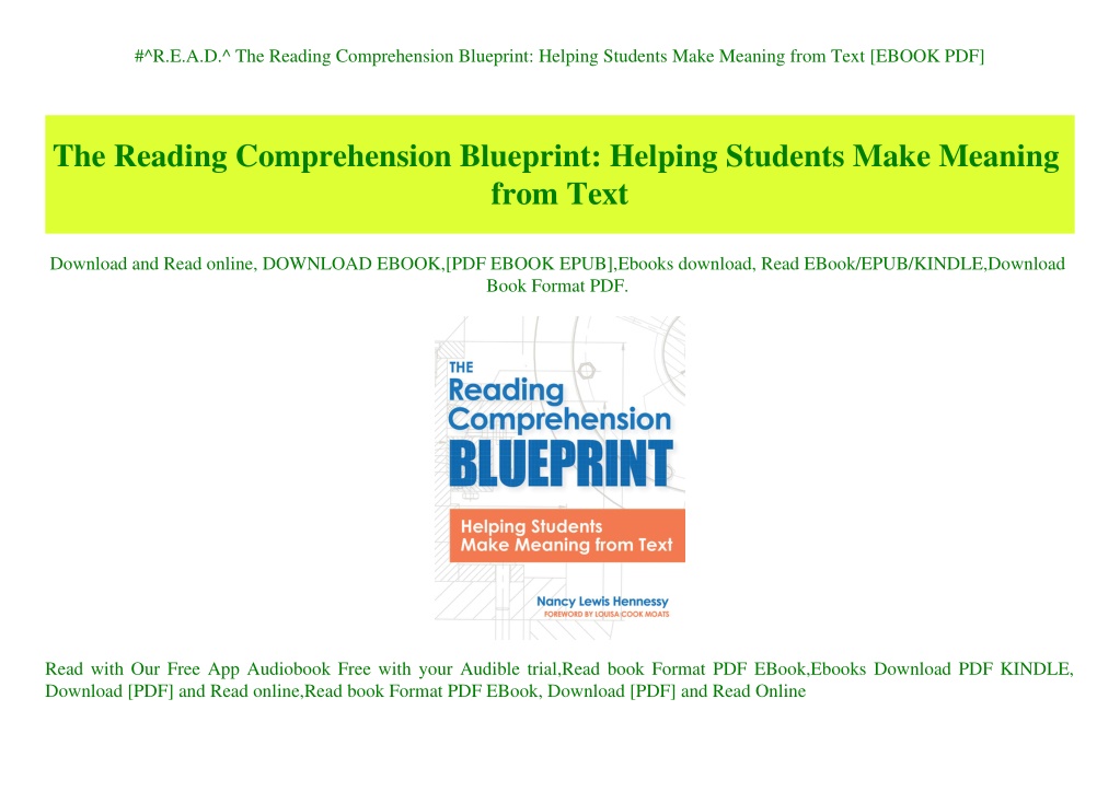 PPT - #^R.E.A.D.^ The Reading Comprehension Blueprint Helping Students ... PPT - #^R.E.A.D.^ The Reading Comprehension Blueprint Helping Students ...