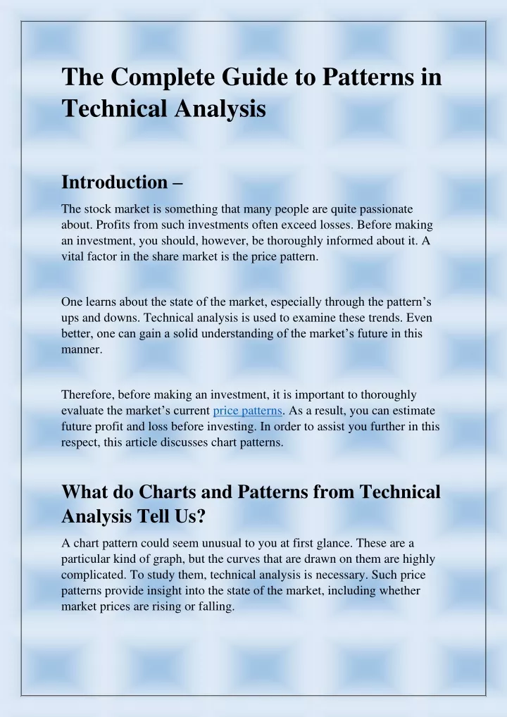 PPT - The Complete Guide to Patterns in Technical Analysis PowerPoint ...