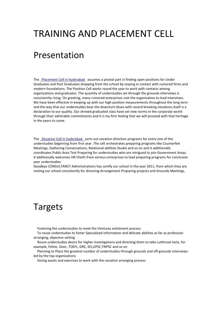 Ppt Training And Placement Cell Powerpoint Presentation Free