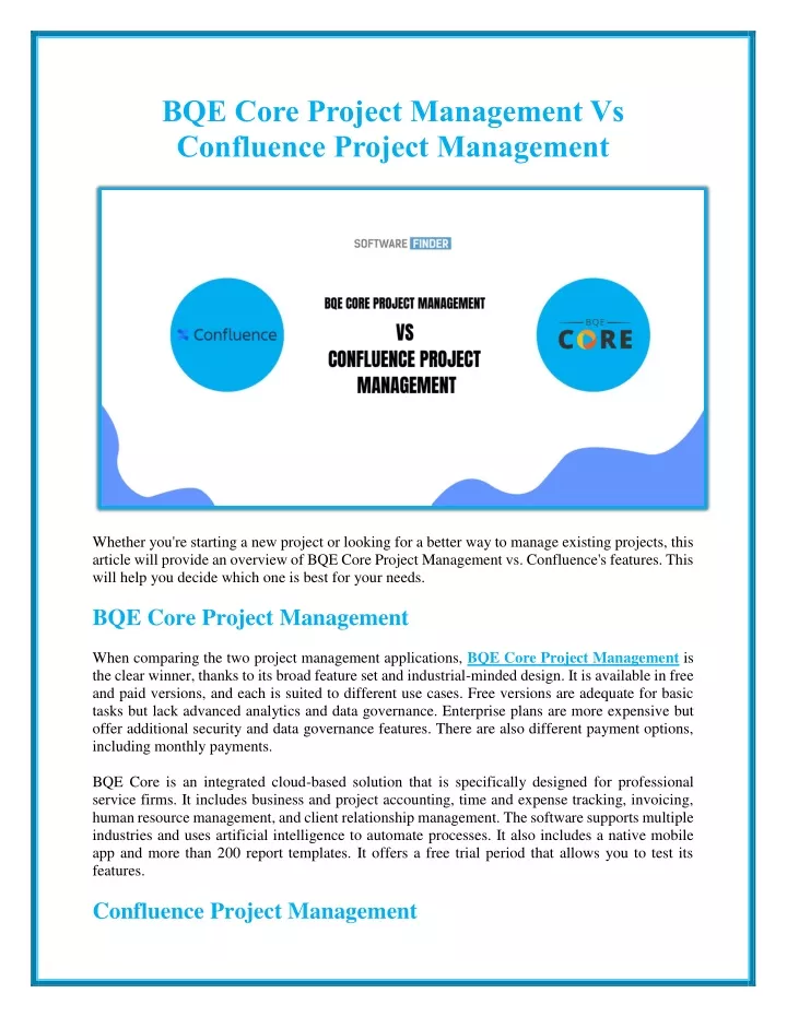 PPT - BQE Core Project Management vs Confluence Project Management ...
