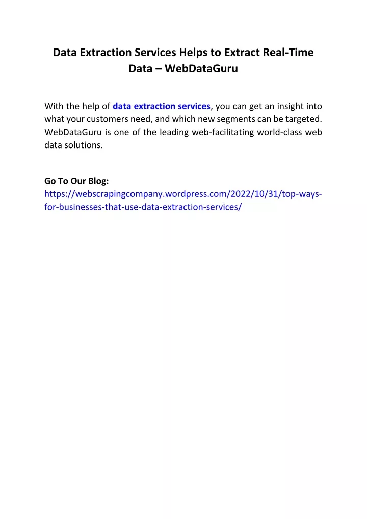 PPT - Data Extraction Services Helps to Extract Real-Time Data ...