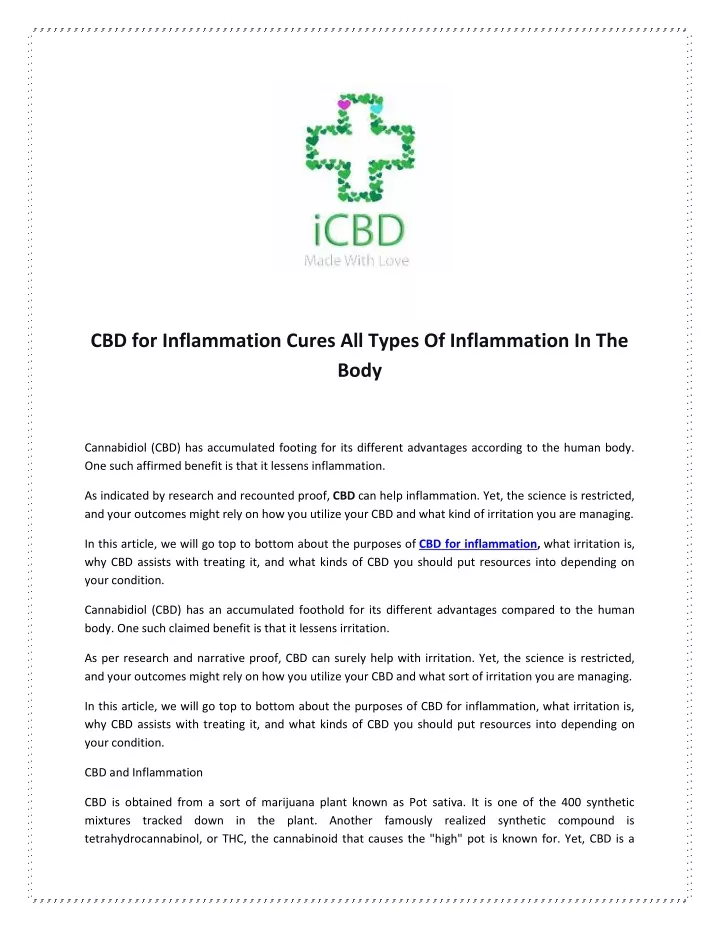 PPT - CBD for Inflammation Cures All Types Of Inflammation In The Body ...