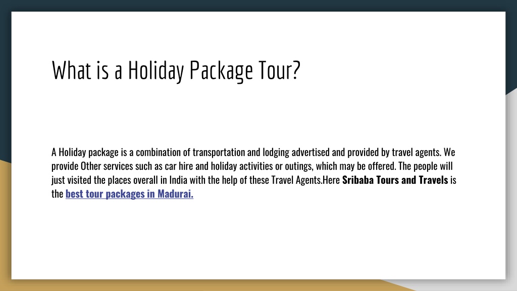 PPT - Best Holiday packages in Madurai | Sribaba Tours and Travels ...