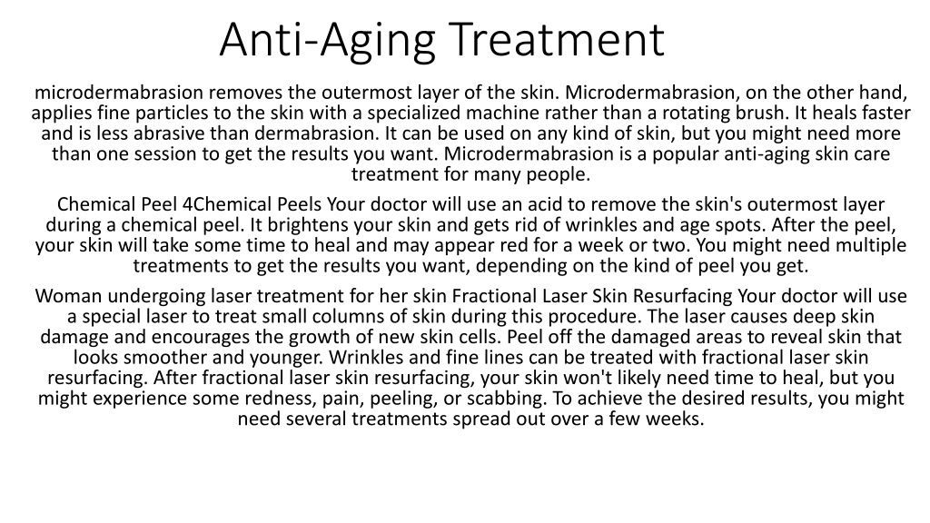Ppt Anti Aging Treatment Powerpoint Presentation Free Download Id
