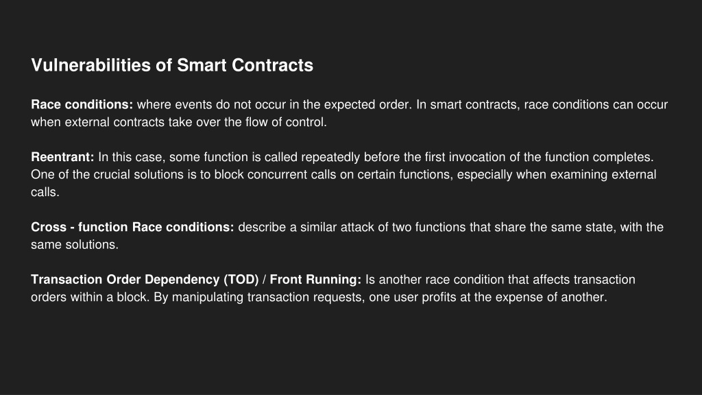 Ppt Known Or Standard Vulnerabilities Of Smart Contracts Powerpoint
