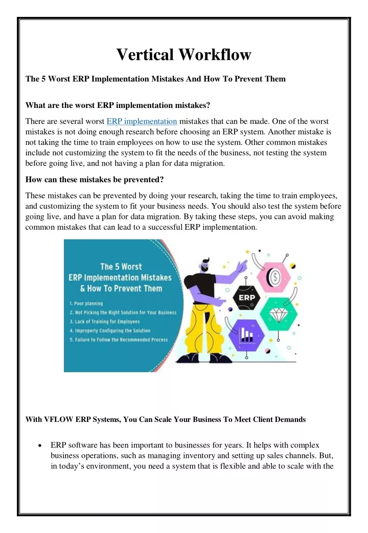 PPT - ERP Implementation ( Vertical Workflow) PowerPoint Presentation ...