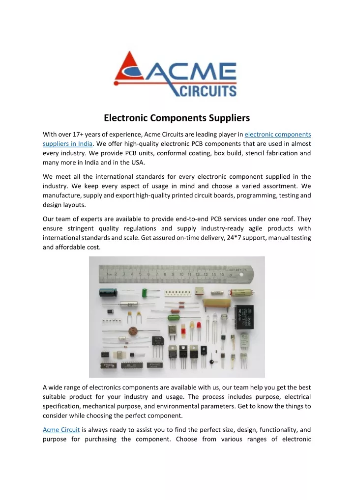 PPT - Electronic Components Suppliers PowerPoint Presentation, free ...