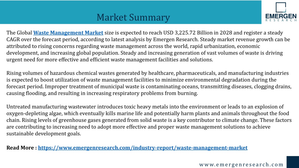 PPT - Waste Management Market Size, Revenue Analysis, Industry Outlook ...