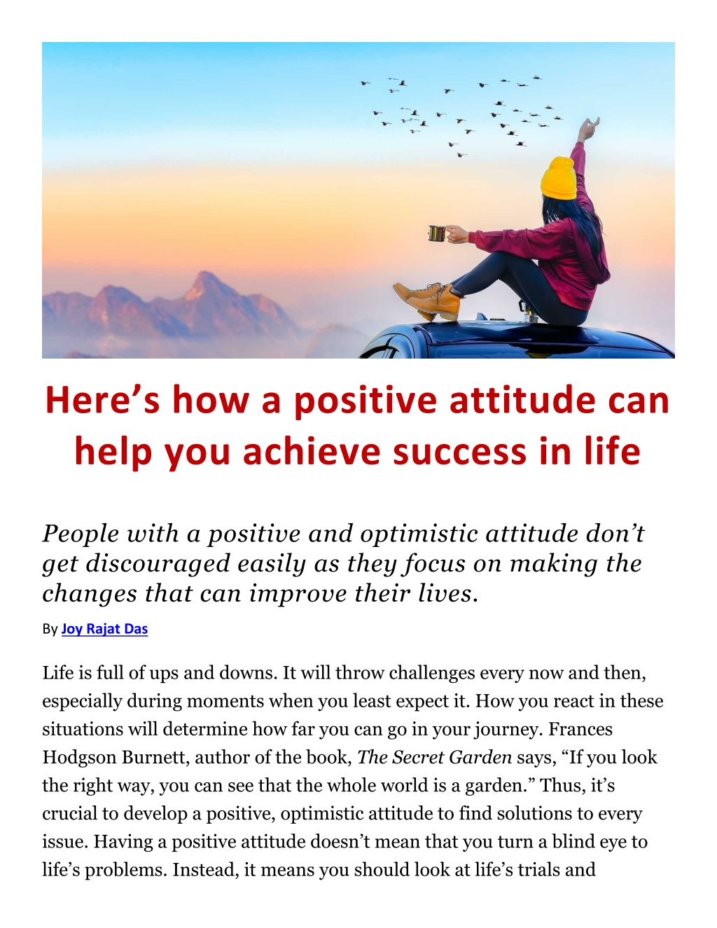 PPT - Here’s how a positive attitude can help you achieve success in ...
