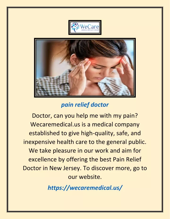 PPT - Pain Relief Doctor | Wecaremedical.us PowerPoint Presentation ...