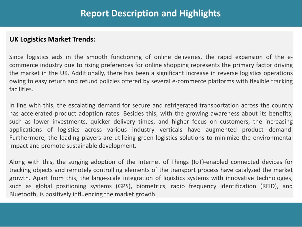 PPT - UK Logistics Market 2022: Industry Overview, Growth Rate and ...