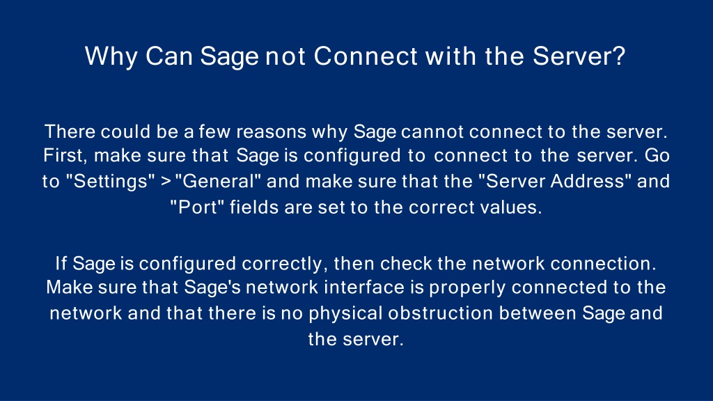 PPT - How to Sage Unable to Connect to Server? PowerPoint Presentation ... PPT - How to Sage Unable to Connect to Server? PowerPoint Presentation ...