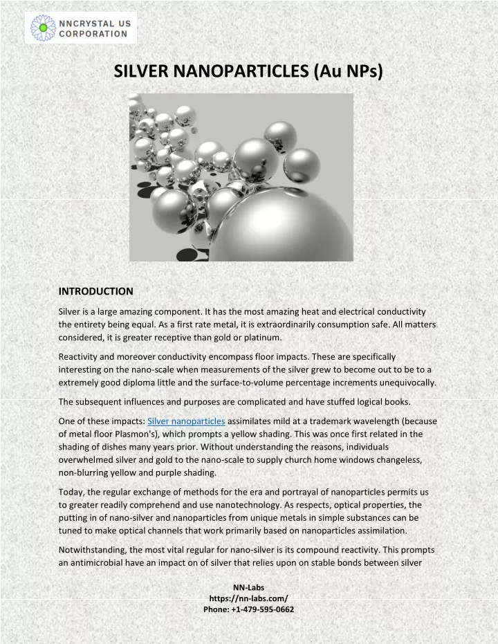 PPT - Silver Nanoparticles (Au NPs) PowerPoint Presentation, free ...