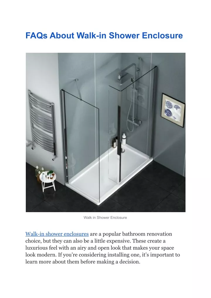 PPT - FAQs About Walk-in Shower Enclosure PowerPoint Presentation, free ...