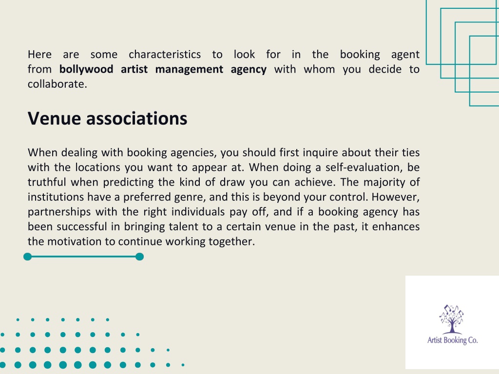 PPT - Top Characteristics_ Every Artist Booking Agent Should Possess (1 ...