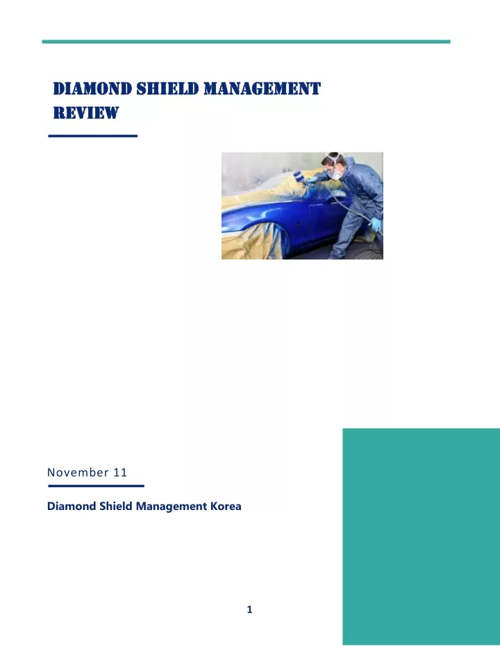 PPT - Using Diamond Shield Management Korea's best maintenance advice ...