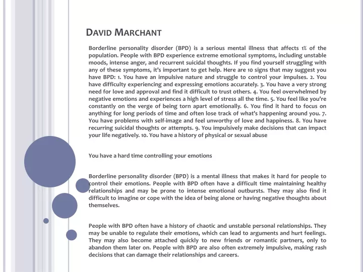 PPT - David Marchant PowerPoint Presentation, free download - ID:11741348