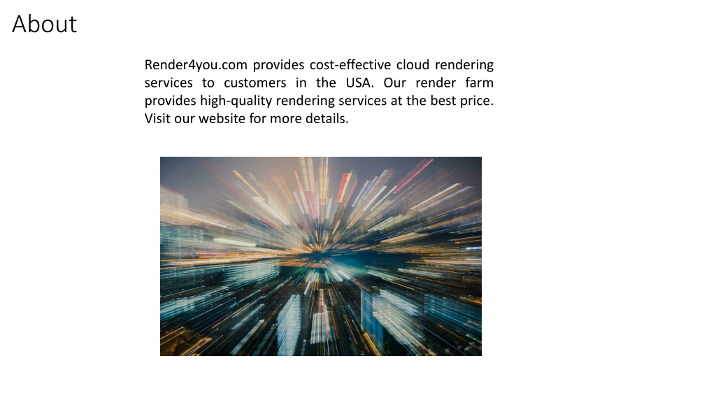 PPT - Cloud Rendering Service Usa Render4you.com... PowerPoint ...