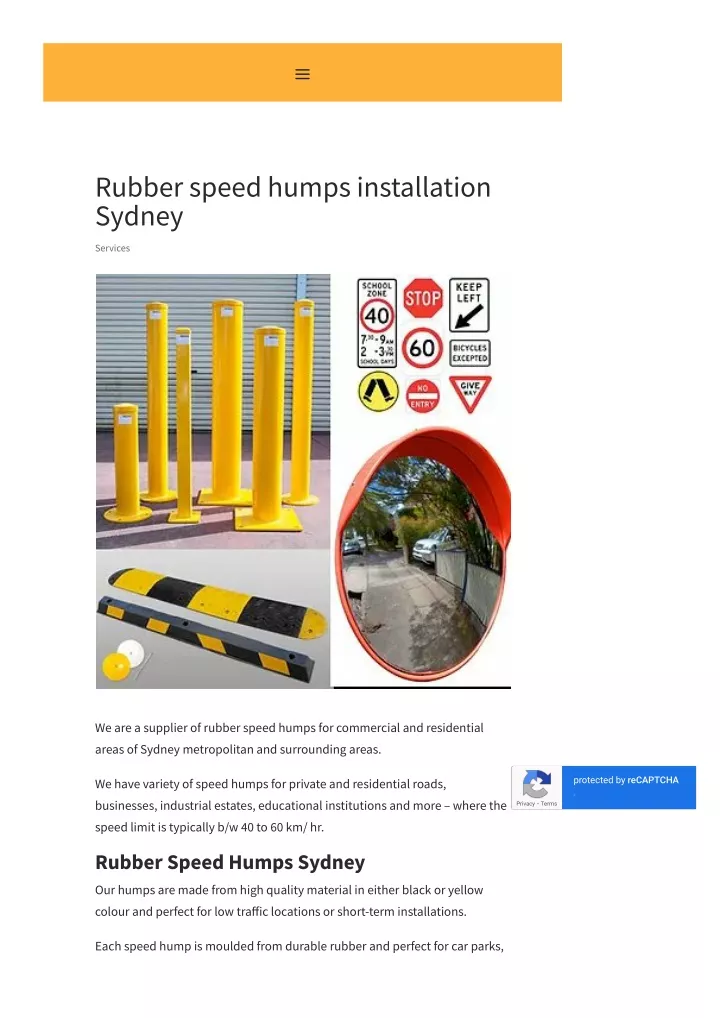 PPT - Rubber Speed Humps Installation Services Sydney | Rubber Speed ...