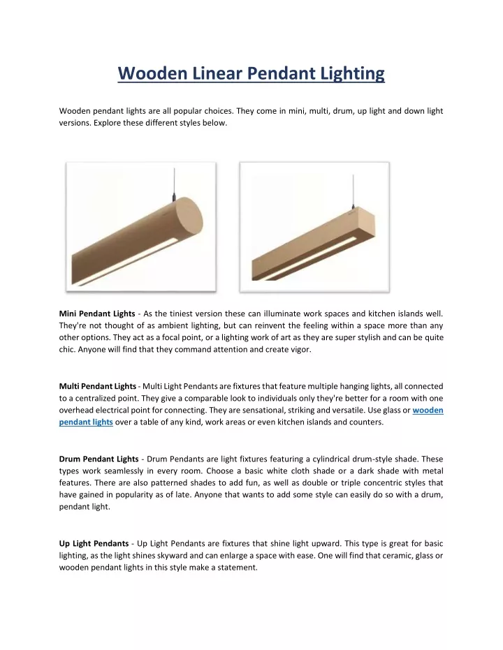 PPT - Wooden Linear Pendant Lighting PowerPoint Presentation, free ...