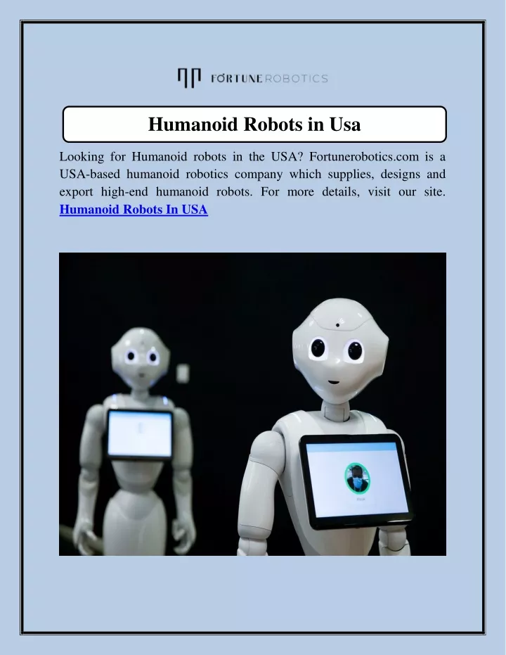 PPT - Humanoid Robots in Usa Fortunerobotics PowerPoint Presentation ...