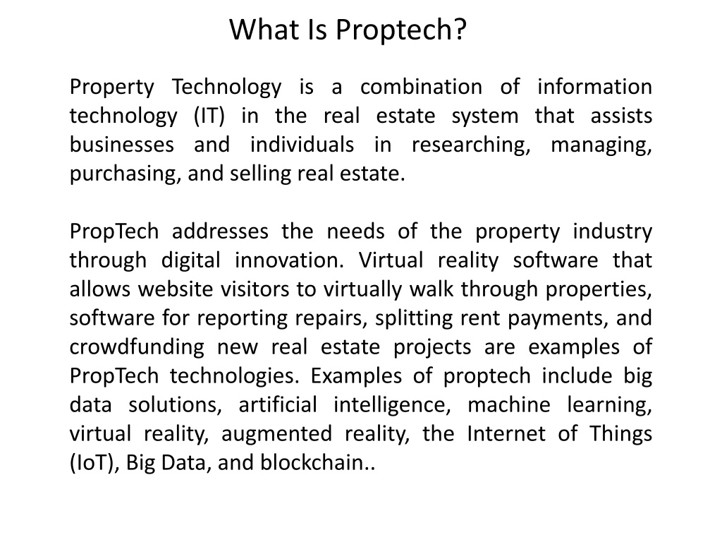 PPT - Ali Kochra - Technical Trends in Real Estate Industry PowerPoint Presentation - ID:11743200