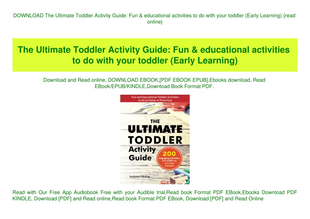 PPT - DOWNLOAD The Ultimate Toddler Activity Guide Fun & educational ...