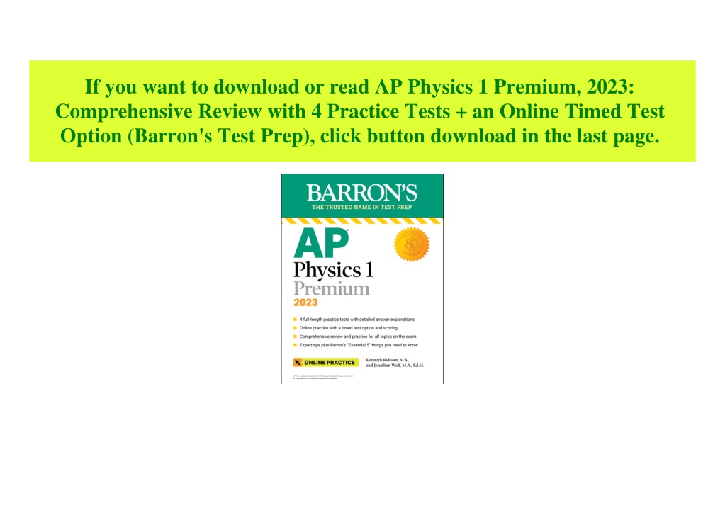 PPT - PDF READ FREE AP Physics 1 Premium 2023 Comprehensive Review with ... PPT - PDF READ FREE AP Physics 1 Premium 2023 Comprehensive Review with ...