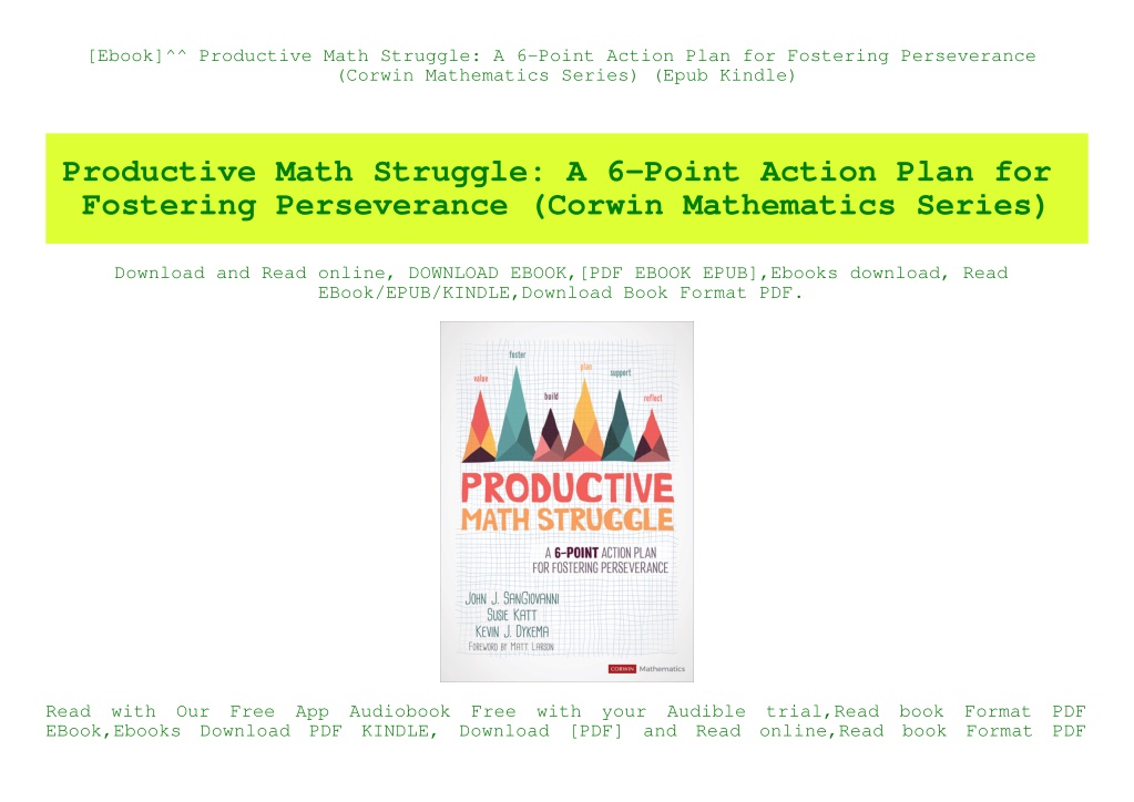 PPT - [Ebook]^^ Productive Math Struggle A 6-Point Action Plan for ...