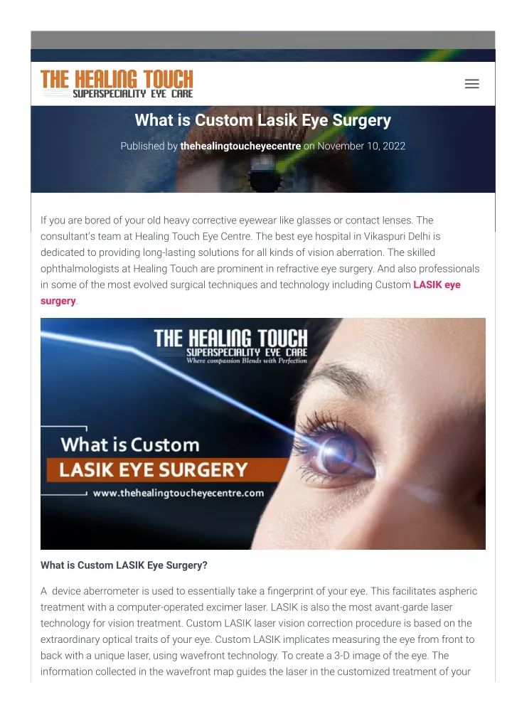PPT - Customized Lasik Surgery in Delhi PowerPoint Presentation, free ...
